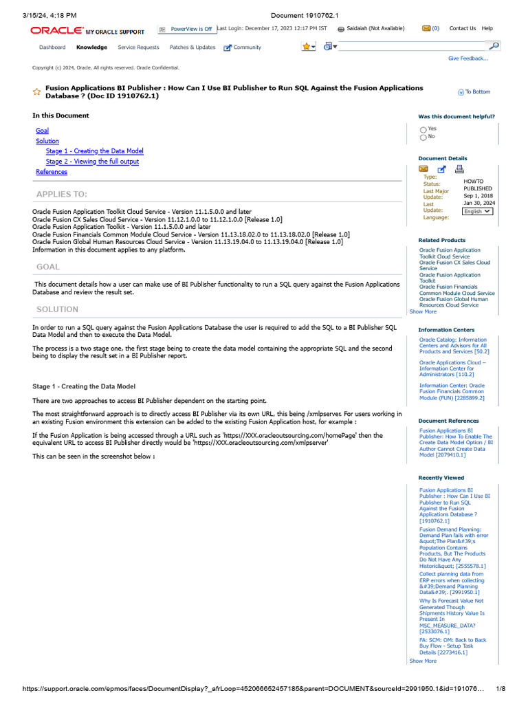 Fusion Applications BI Publisher - How Can I Use BI Publisher To Run SQL Against The Fusion ...