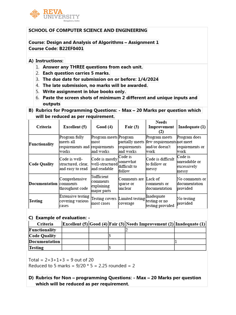 DAA-Assignment - 1 | PDF | Time Complexity | Algorithms