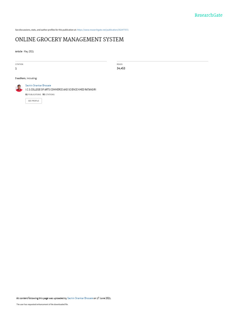 Online Grocery Management System 3 | PDF | Internet Of Things | Grocery ...
