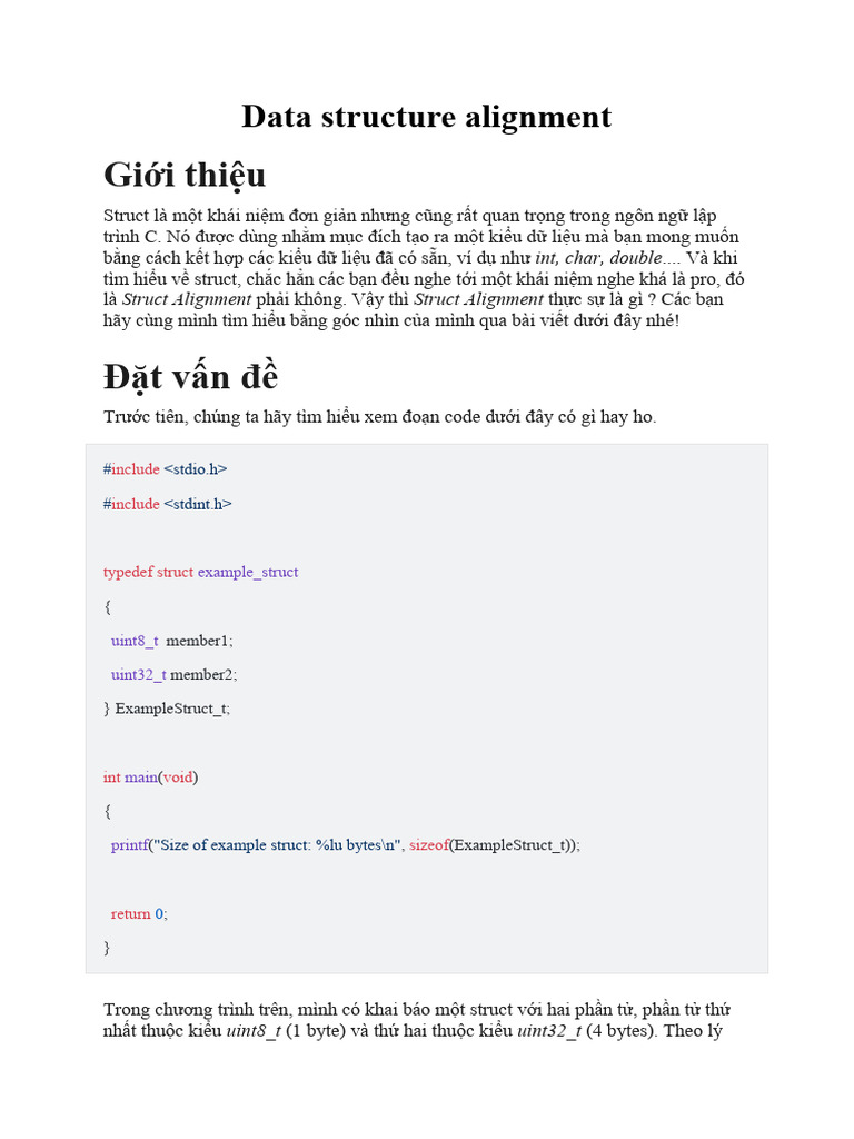 Data structure alignment | PDF Data structure alignment | PDF