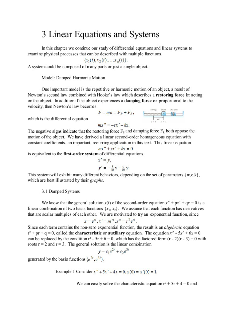 Notes On Linear Equations Systems | PDF | Eigenvalues And Eigenvectors ...