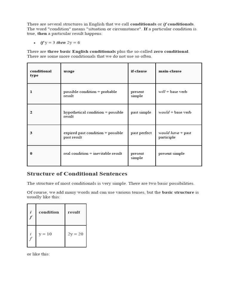Conditionals | PDF | Linguistics | Grammar