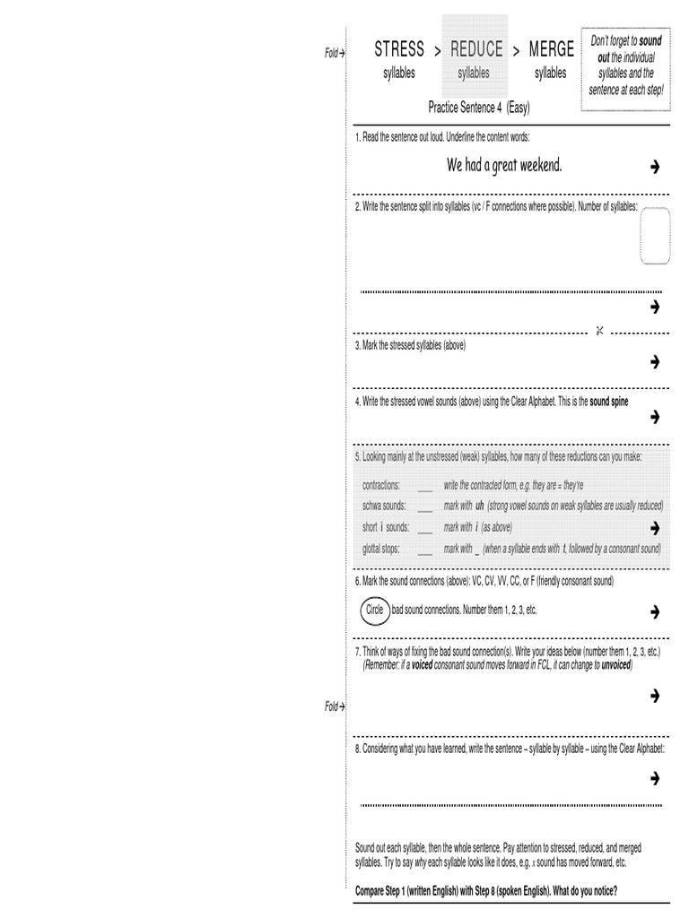 Syllable Stress and Sound Connections Guide | PDF | Syllable | Stress ...