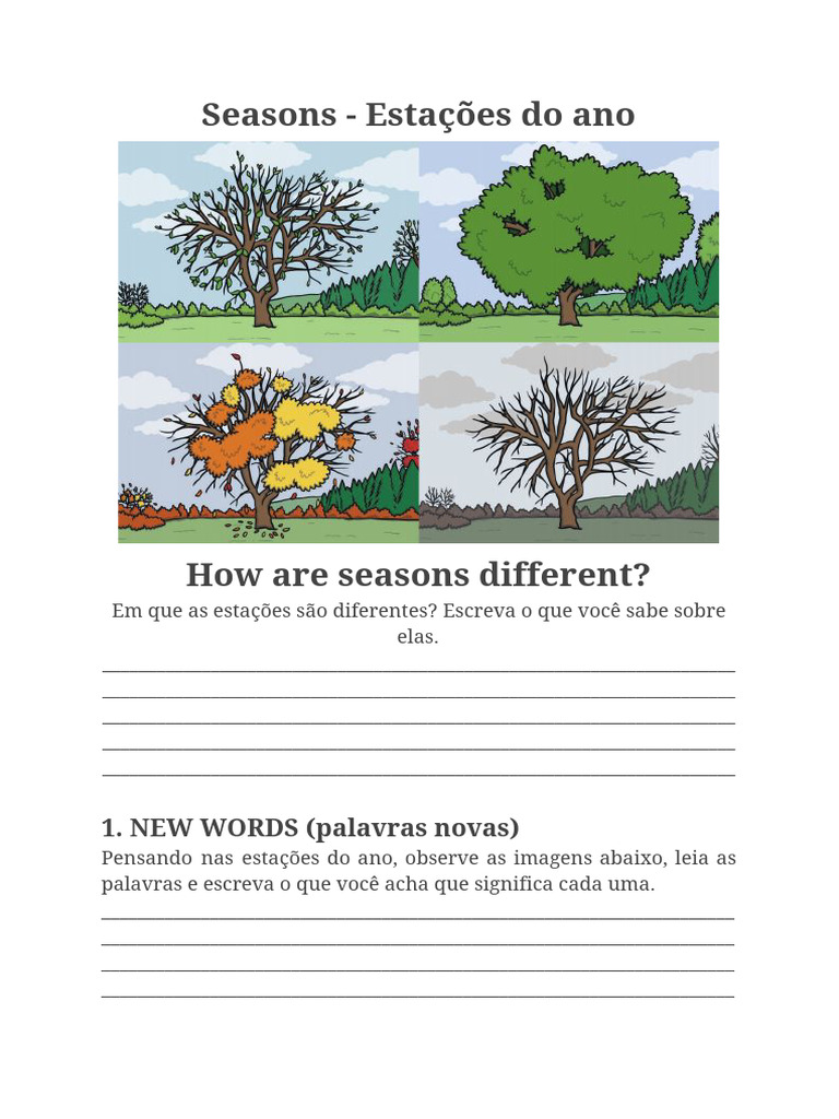 Four Seasons - Simple Present | PDF | Agriculture | Branches Of Botany