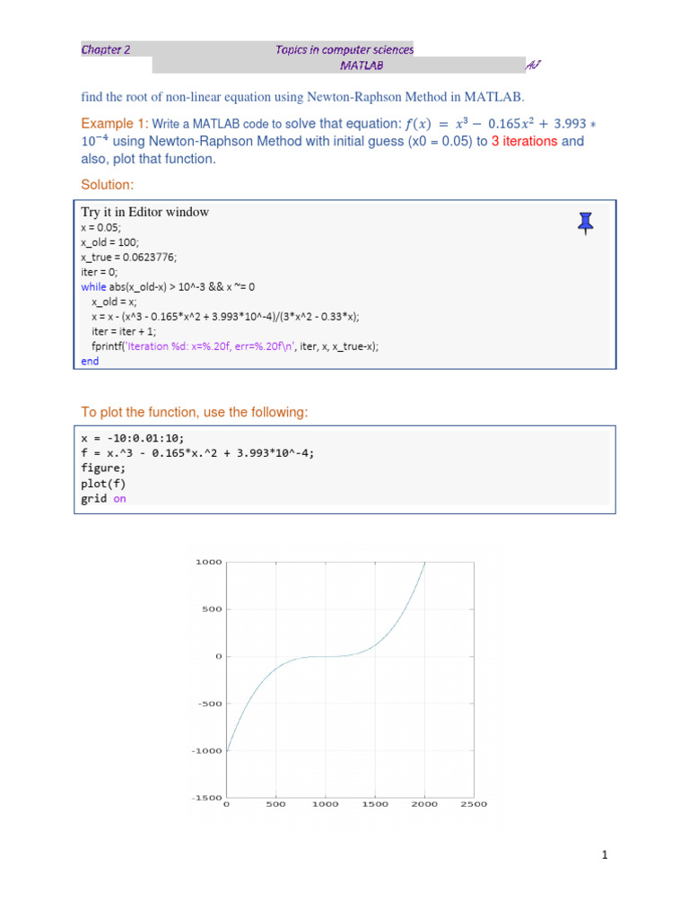 Root Finding in MATLAB: N-R & Bisection | PDF | Mathematics | Mathematical Relations