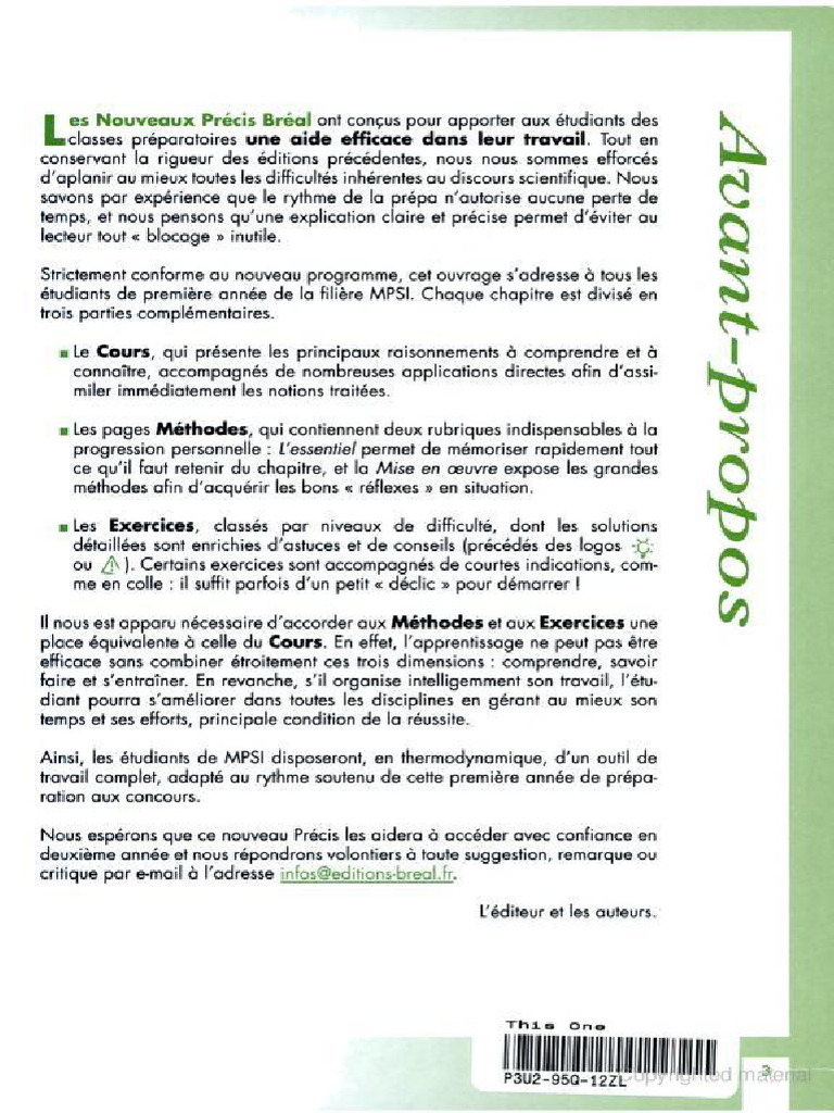 5 - Hamedthermodynamique MPSI (PDFDrive) | PDF