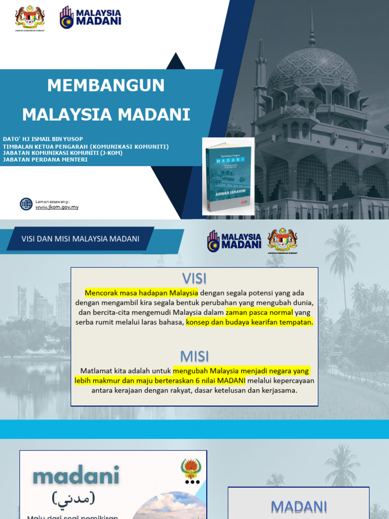 Slaid Membangun Malaysia Madani 4 Okt | PDF | Ilmu Sosial