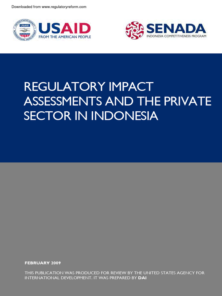 INDONESIA RIA and The Private Sector 2009 | PDF | Policy | Deregulation
