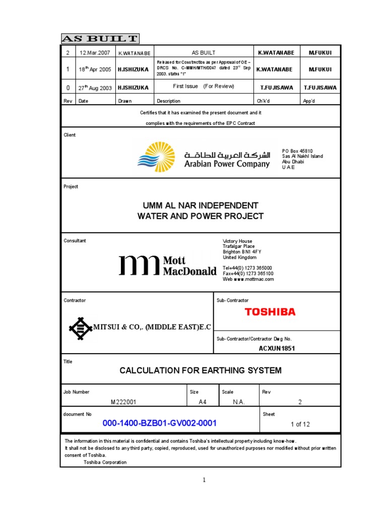 Calculation of Earthing Sys. | PDF | Electrical Resistivity And ...