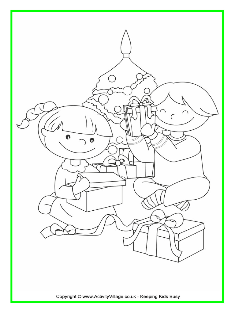 christmas_colouring_kids_opening_presents | PDF