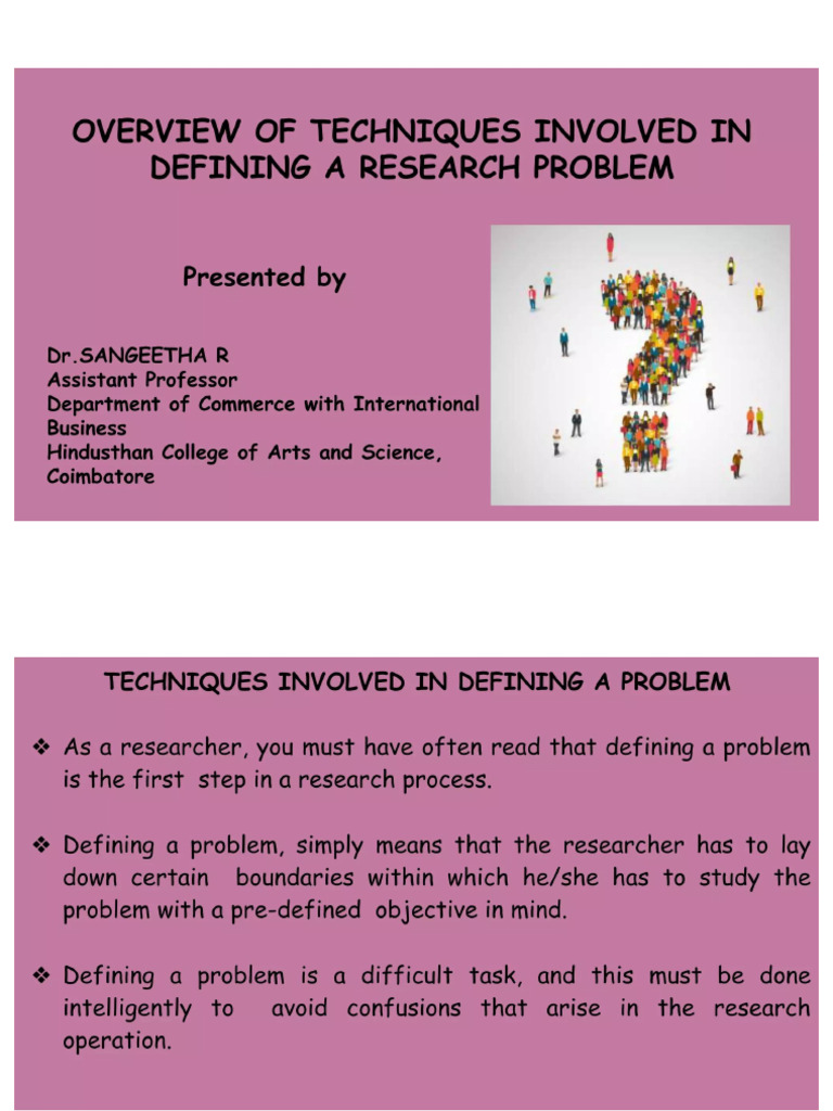 Techniques Involved in Defining A Research Problem 1 2048 | PDF