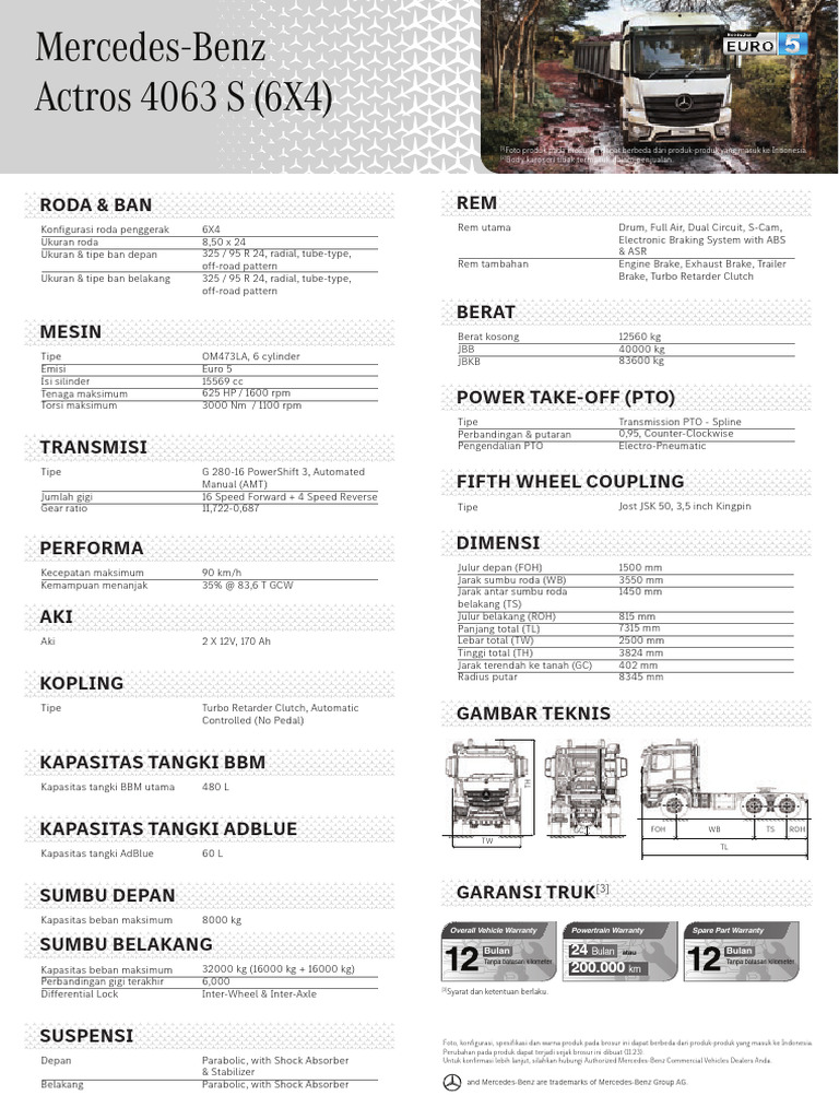 Mercedes-Benz Actros 4063 S Individual Flyer | PDF