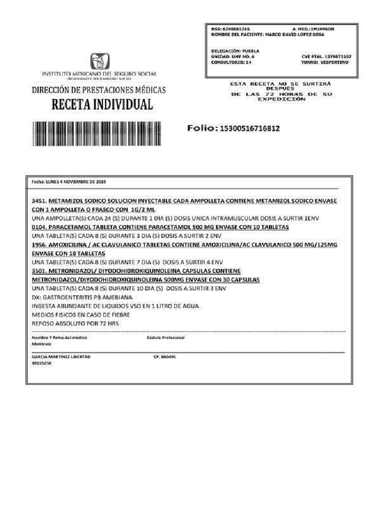 Receta Imss Editable Compress | PDF