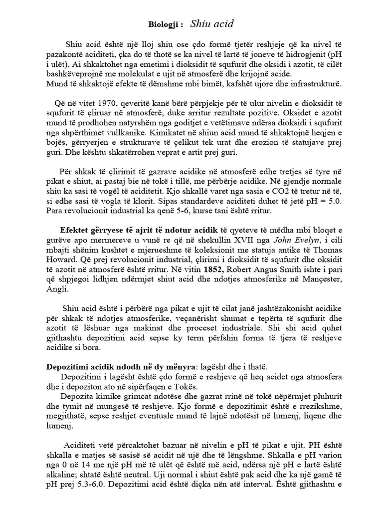 Biologji Shiu Acid | PDF