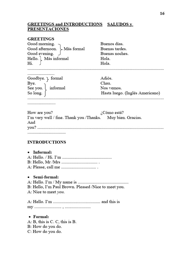 Greetings and Introductions | PDF