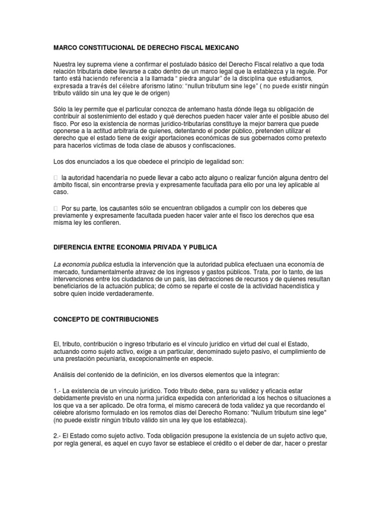 Marco Constitucional de Contribuciones | PDF | Impuestos | Gobierno