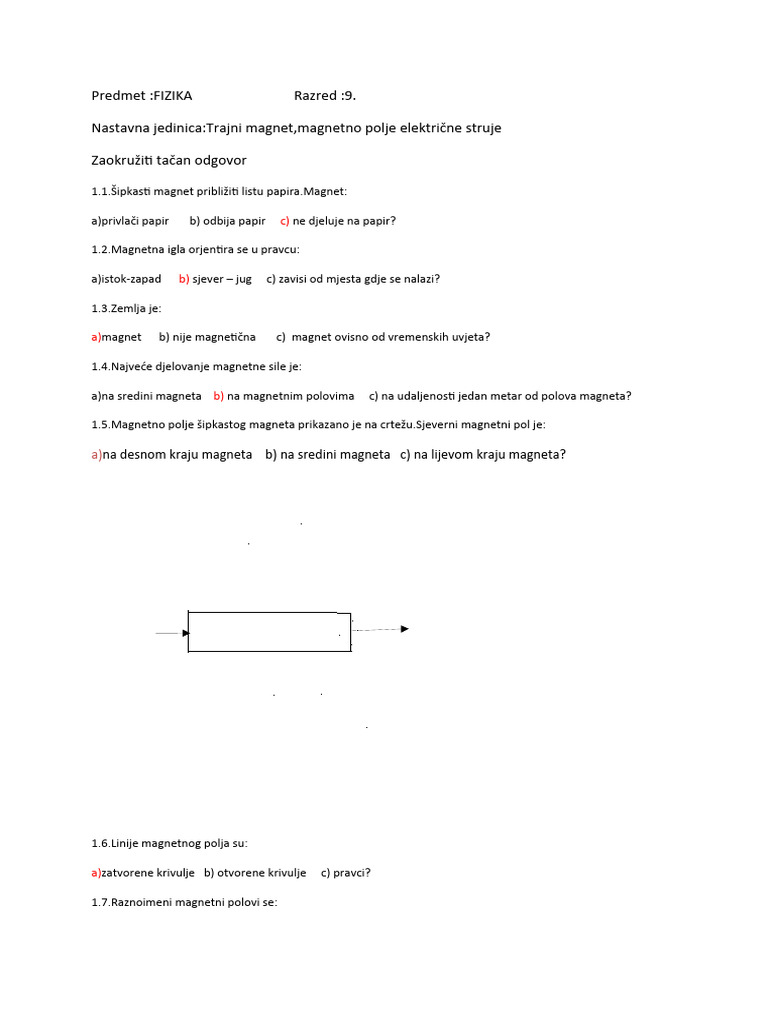 Fizika Test | PDF