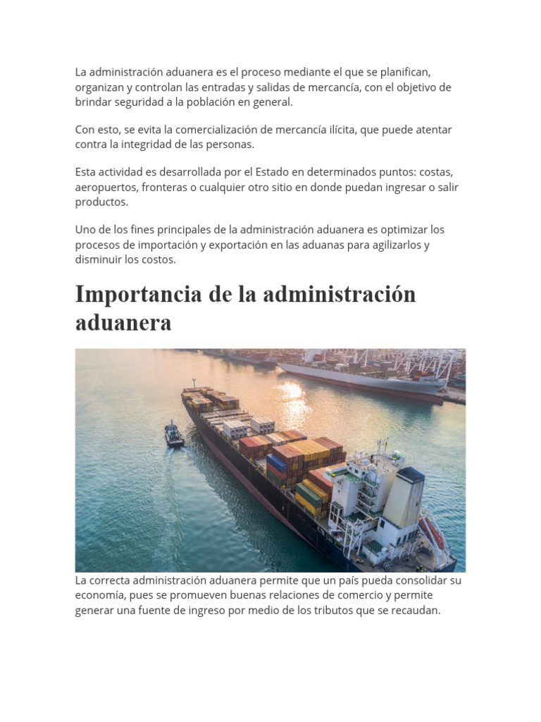 La Administración Aduanera | PDF | aduana | El comercio internacional