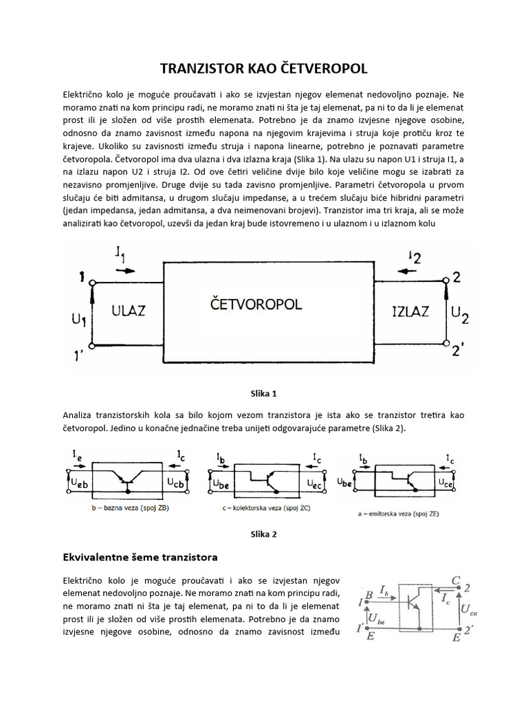 Tranzistor Kao Četveropol 2021-2022 | PDF