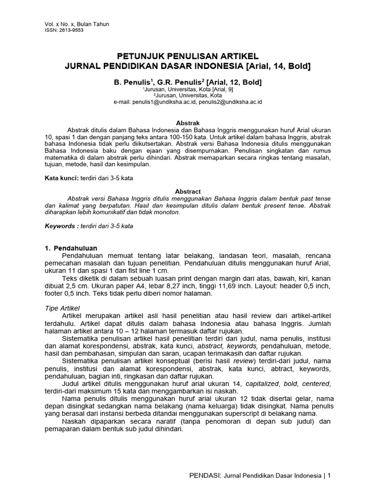 Panduan Penulisan Artikel Jurnal Pendidikan | PDF