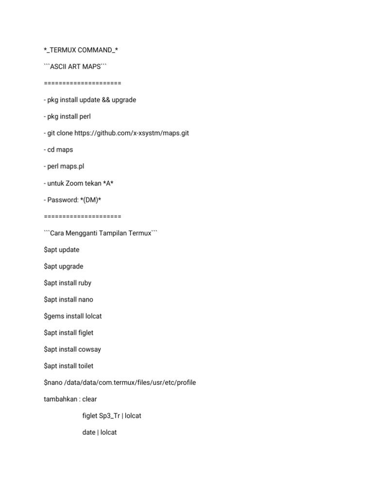 Termux Command-1 | PDF | Free Software | Computer Programming