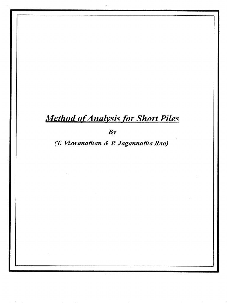 Method of Analysis of short piles | PDF