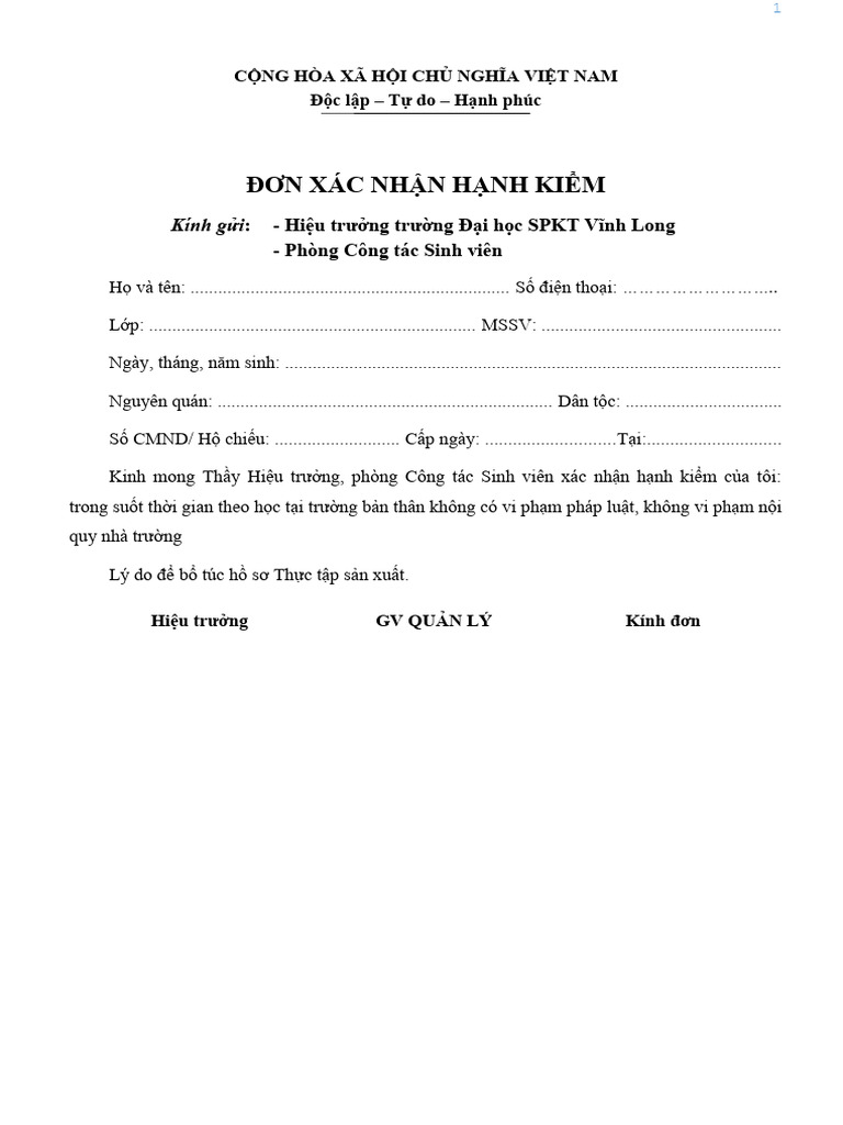 Don Xac Nhan Hanh Kiem | PDF