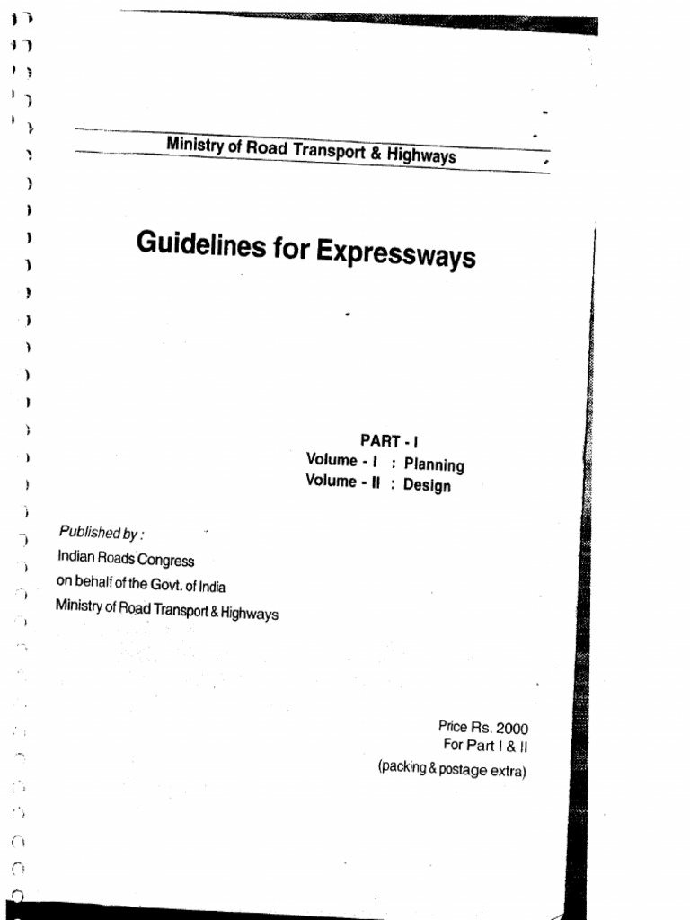 Guidelines For Expressways Part-I | PDF