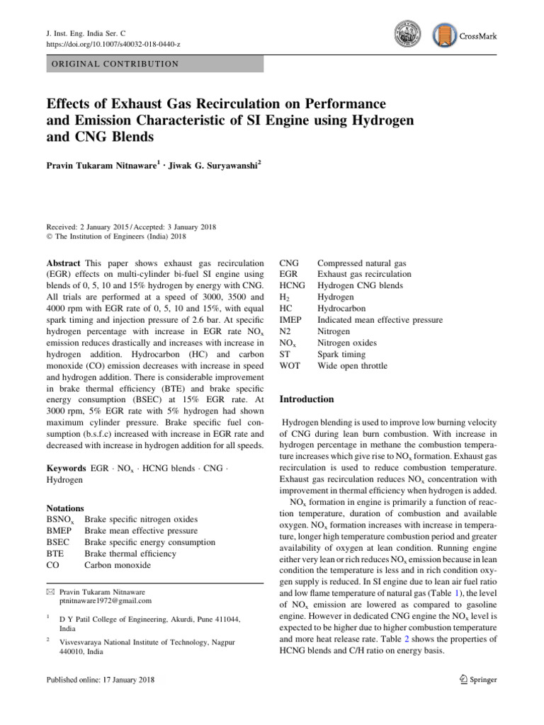 Egr Effect | Download Free PDF | Combustion | N Ox