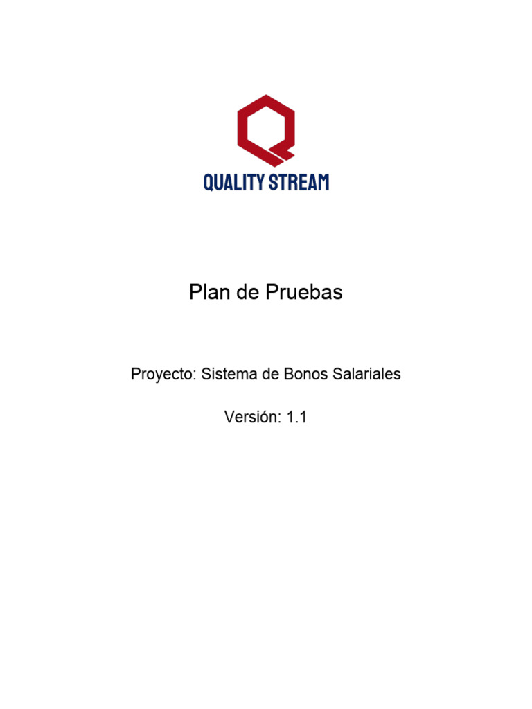 Plan de Pruebas Ejemplo Quality Stream | PDF | Pruebas de software | Informática