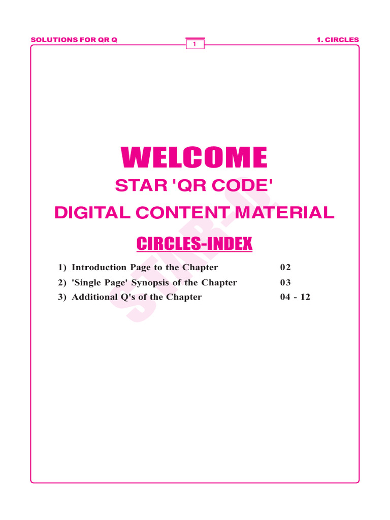 1 Circles Pdf Circle Tangent