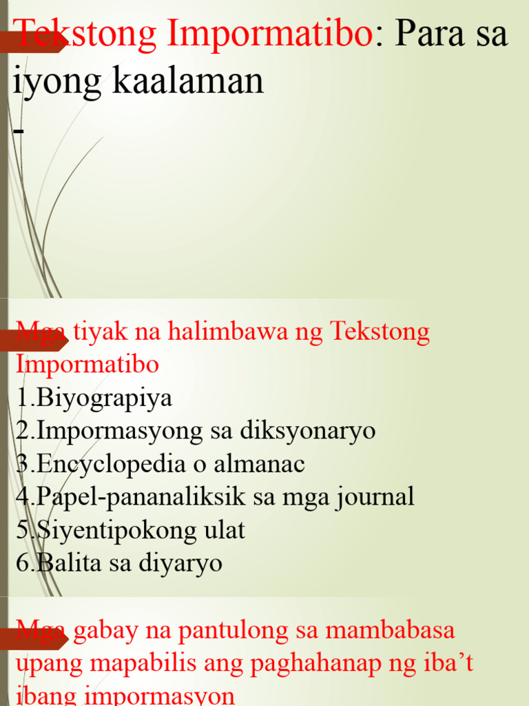 Lecture 2 Impormatibo | PDF