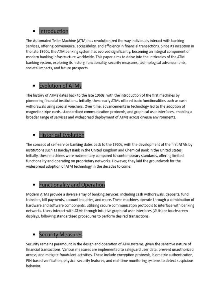 ATM Banking System | Download Free PDF | Automated Teller Machine | Computer Security