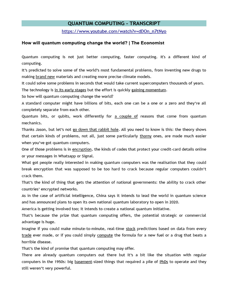 Transcript Quantum Computing Pdf Quantum Computing Computing