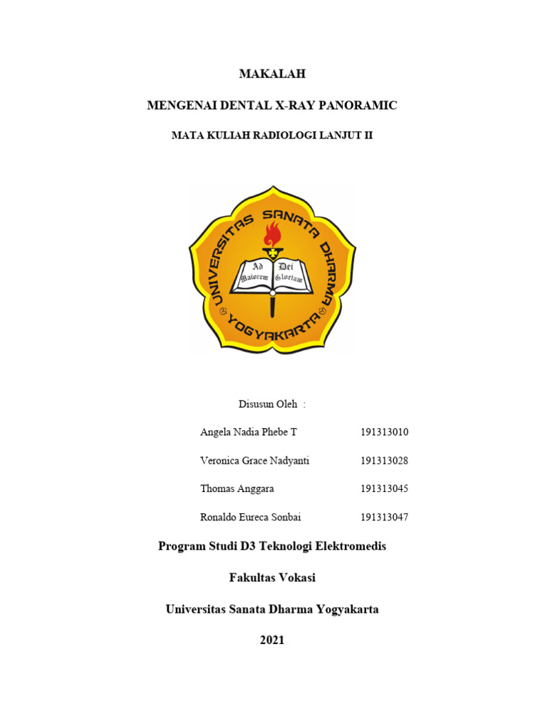 Makalah Dental X-Ray Panoramic | PDF