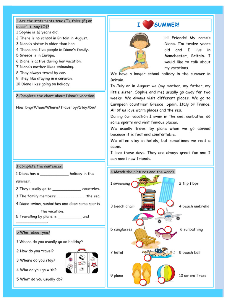 Vacation I Love Summer Fun Activities Games Icebreakers Oneonone ...