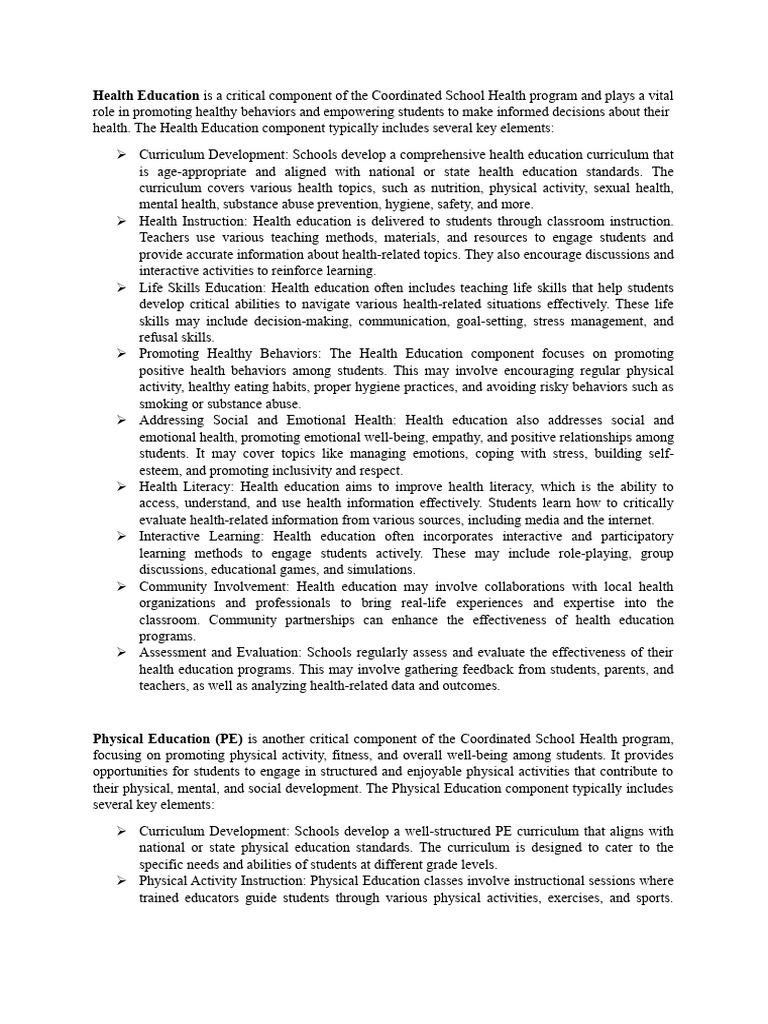 Coordinated School Health Program Module | PDF | Physical Education ... Coordinated School Health Program Module | PDF | Physical Education ...