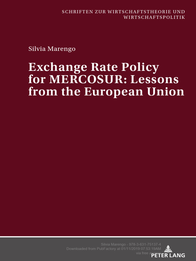 Exchange Rate Policy For MERCOSUR: Lessons From The European Union ...