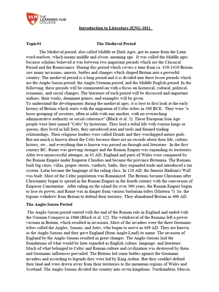 Medieval Period Literature | PDF