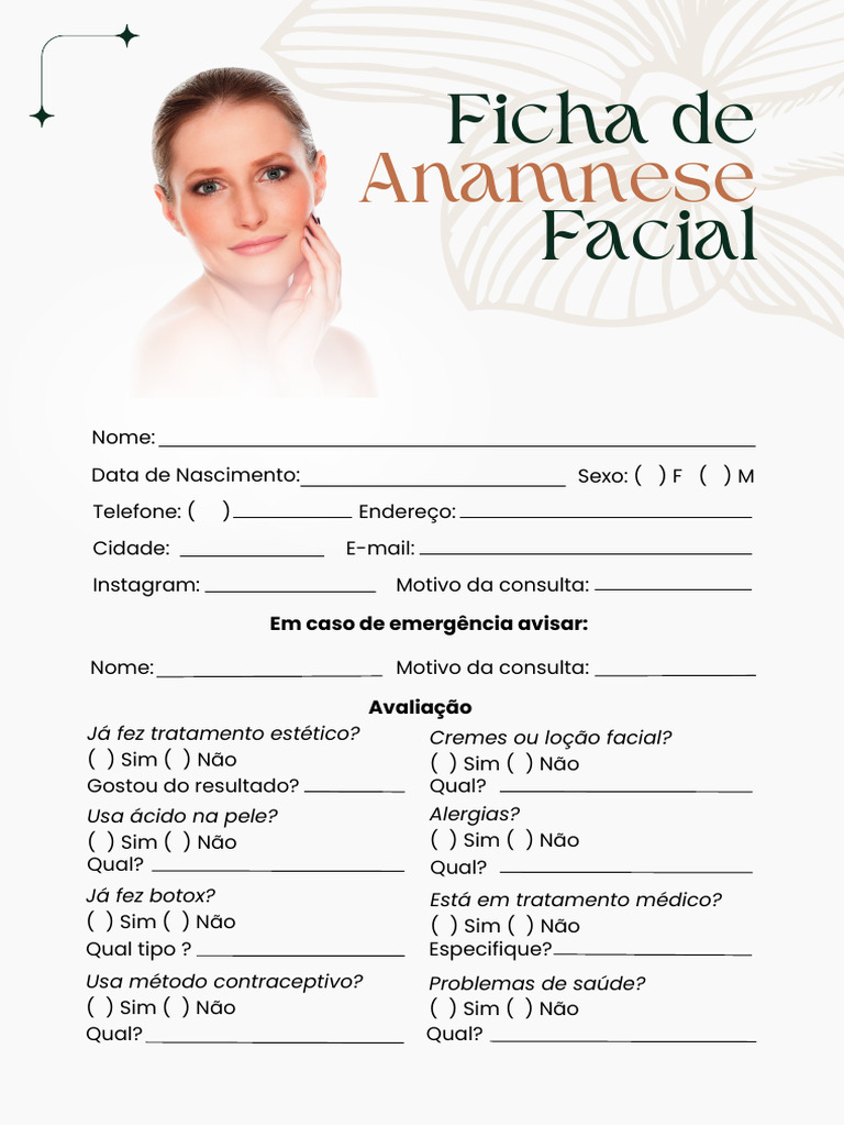 Ficha de Anamnese Facial - Geral | PDF