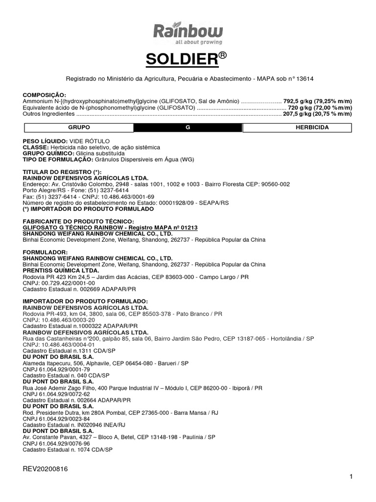 Soldier 0102 | PDF | Agricultura | Embalagem e rotulagem