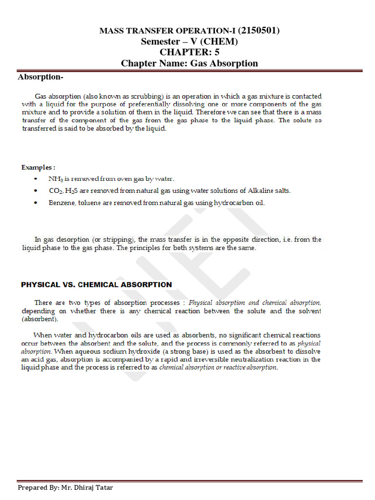 UNIT 5 Part 1 | PDF | Absorption (Chemistry) | Gases