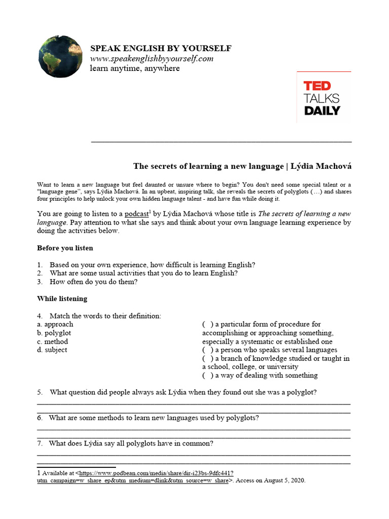 The Secrets of Learning A New Language Information Gap Activities ...