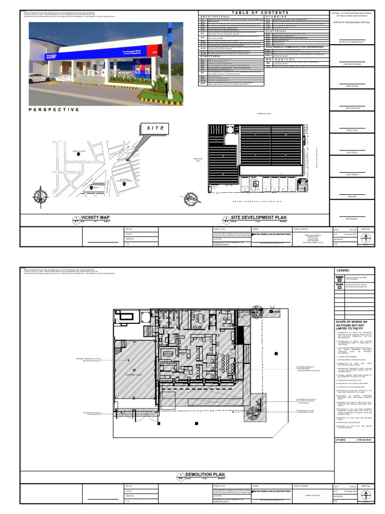Bank Construction Plans Blueprints DBP Ipil Branch | PDF