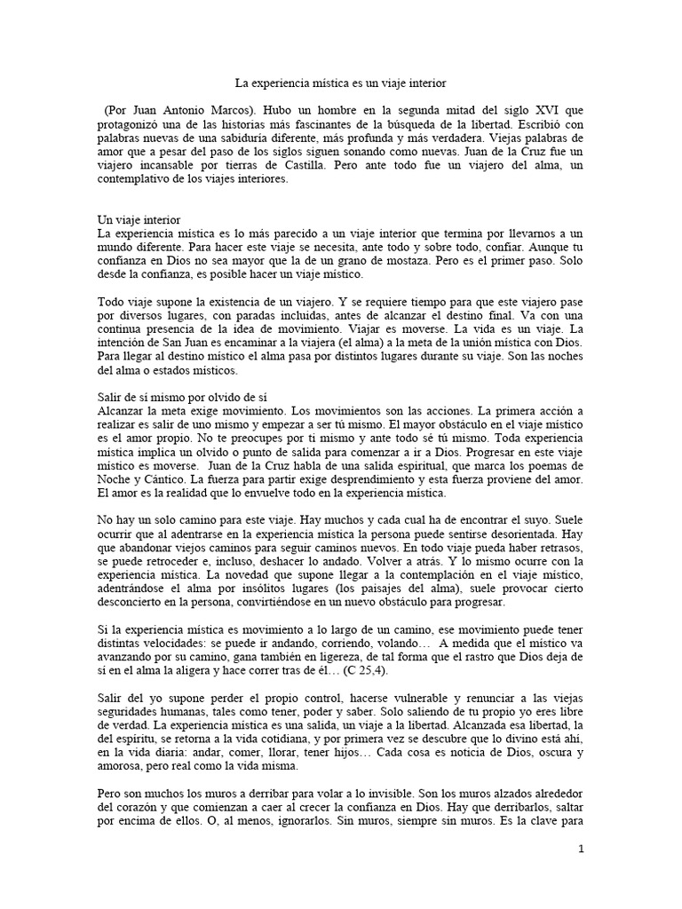 Viaje Místico de Juan de la Cruz | PDF | Misticismo | Amor