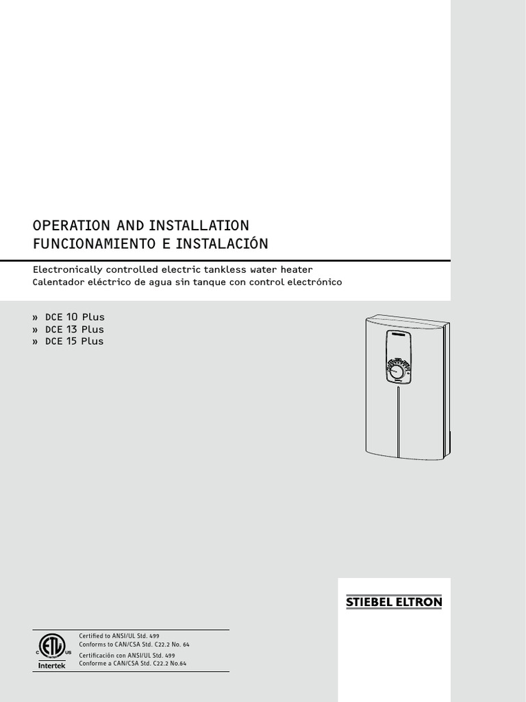 Install Dce Plus | PDF | Water Heating | Electrical Connector