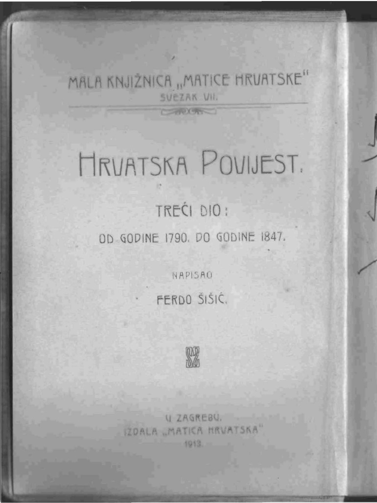 Hrvatska Povijest III Dio 1913-Ferdo Sisic | PDF