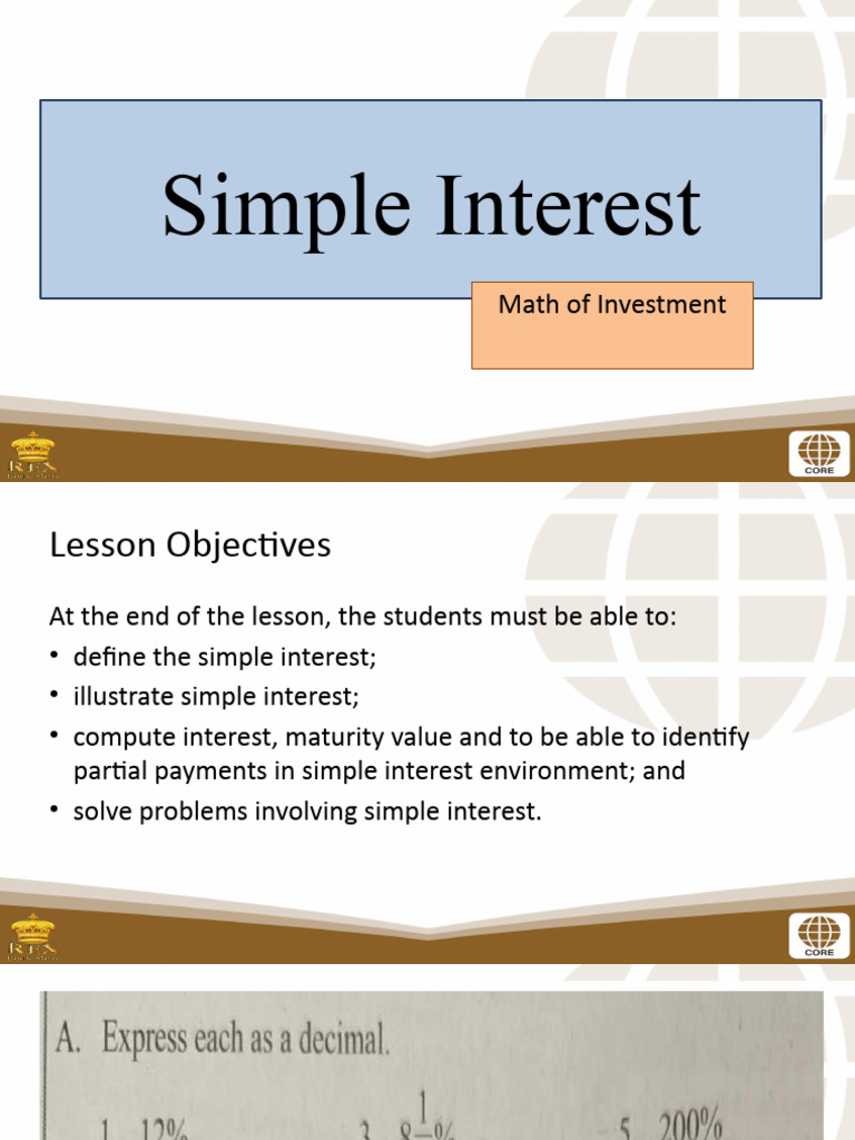 Lesson-1_SIMPLE-INTEREST | PDF | Interest | Debt