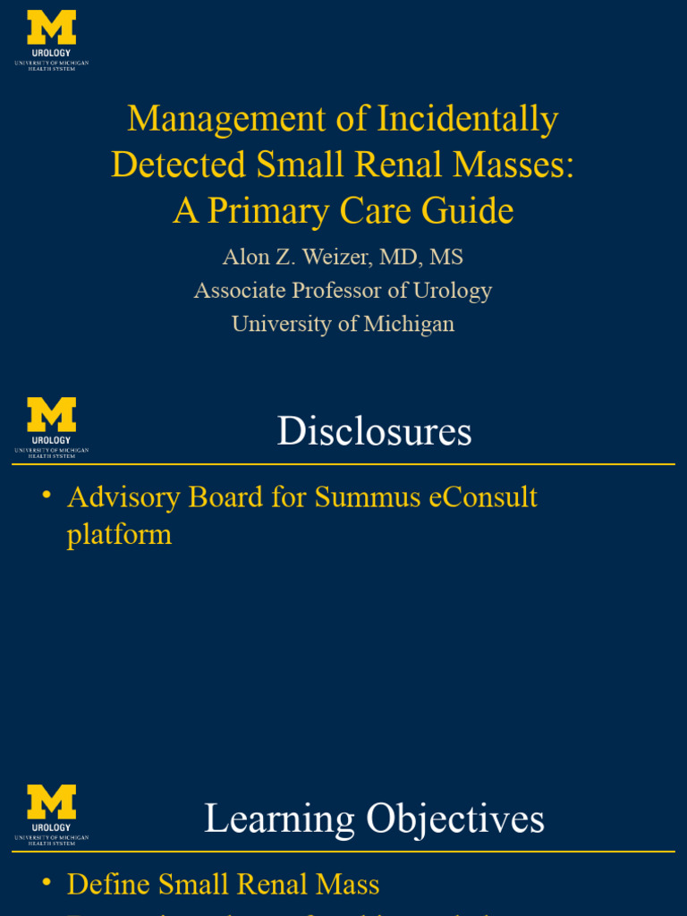 Mon 10-55 What To Do When You Find An Incidentally Detected Small Renal ...