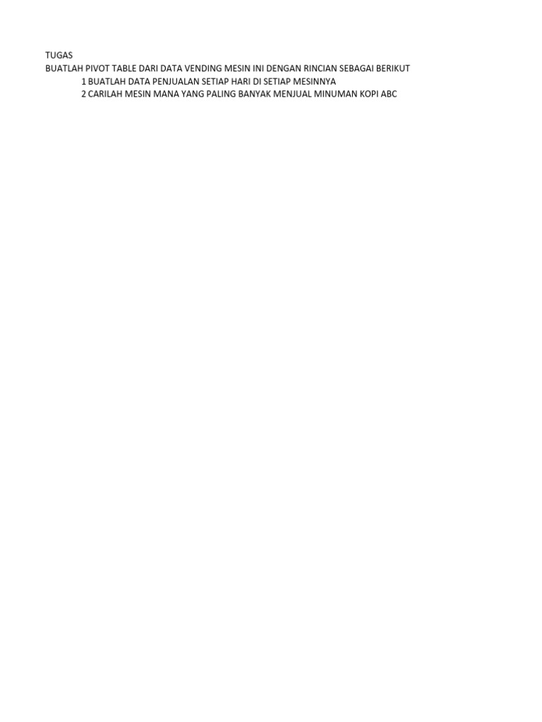 Data Tugas 2 | PDF | Coffee | Drink